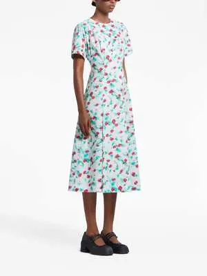 Marni Painterly-print Cotton Midi Dress