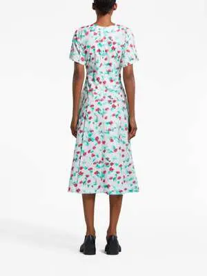 Marni Painterly-print Cotton Midi Dress
