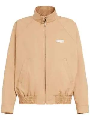 Marni Logo-patch Cotton Bomber Jacket - Yellow