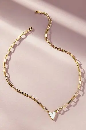 UNCOMMON JAMES Enamel Heart Pendant Necklace - Gold