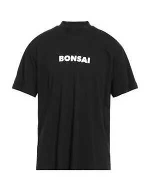 BONSAI Man T-shirt Orange Size L Cotton Black