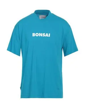 BONSAI Man T-shirt Orange Size L Cotton Blue