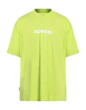 BONSAI Man T-shirt Orange Size L Cotton Green