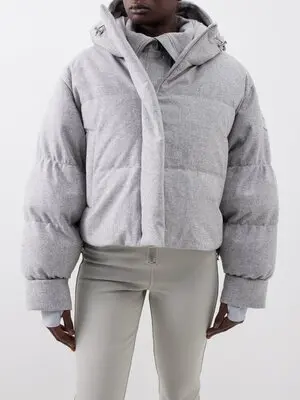 Cordova Cordova - Aomori Cropped Wool-blend Down Ski Jacket - Womens - Grey - L - Grey