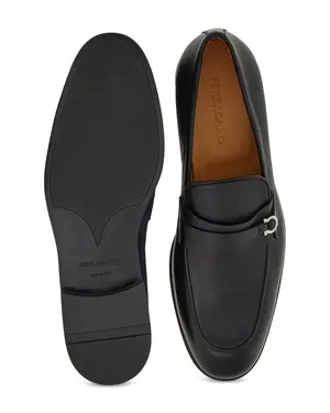 FERRAGAMO Leather Loafers - Black