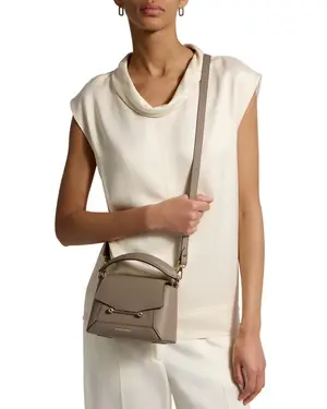 Strathberry Mosaic Nano Leather Top Handle Bag - Taupe