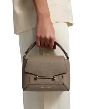 Strathberry Mosaic Nano Leather Top Handle Bag - Taupe