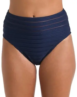 La Blanca High Waisted Bikini Bottom - Indigo