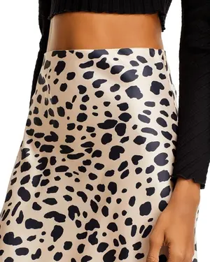 Aqua Midi Slip Skirt - Animal
