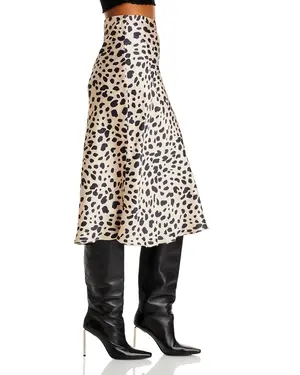 Aqua Midi Slip Skirt - Animal