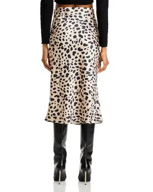 Aqua Midi Slip Skirt - Animal