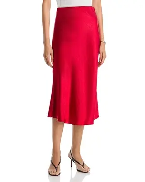 Aqua Midi Slip Skirt - Exclusive Red