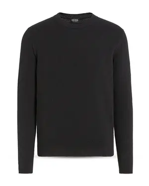 Zegna Oasi Cashmere Crewneck Sweater - Black