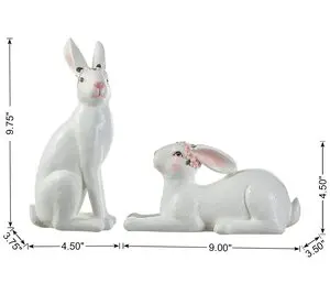 GLITZHOME S/ 10' Resin Easter Bunny Shelf Or Table Toppers