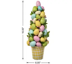 GLITZHOME 16' Easter Egg Table Top Tree