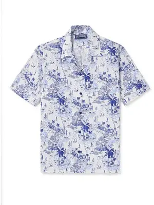 Vilebrequin Vilebrequin - Charli Camp-Collar Printed Linen Shirt - Men - Blue - L Blue