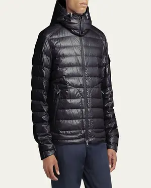 Moncler Lauros Quilted Hooded Down Jacket - Black
