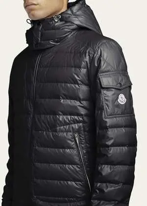 Moncler Lauros Quilted Hooded Down Jacket - Black