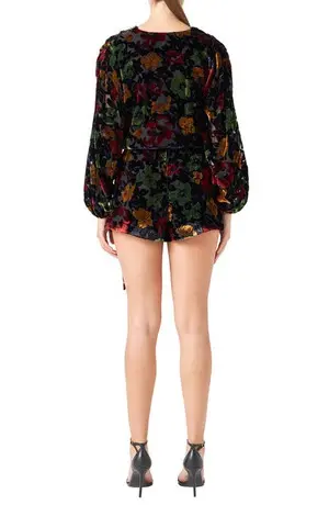Endless Rose Burnout Velvet Floral Romper