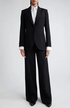 Victoria Beckham Patch Pocket Twill Blazer