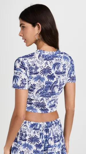 Staud Fernanda Toile Print Top