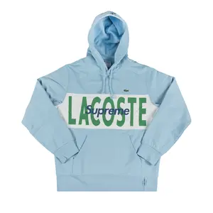 Supreme X Lacoste Logo Panel Hooded Sweatshirt - Blue