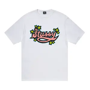 StÜssy Star Script Tee - White