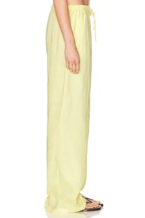 AEXAE Linen Drawstring Trouser - Butter Yellow