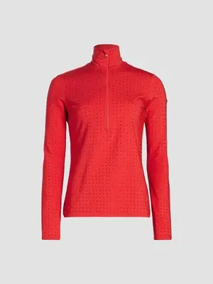 Goldbergh Spark Stretch Interlock Ski Pullover Top Flame