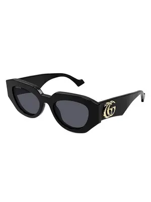 Gucci Generation 51mm Geometric Sunglasses Black