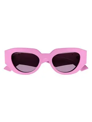 Gucci Generation 51mm Geometric Sunglasses Pink