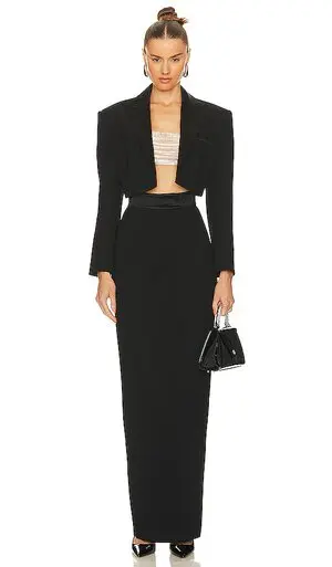 SAU LEE Zafina Embellished Metallic Top