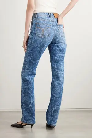 Versace Printed High-rise Straight-leg Jeans