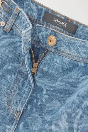 Versace Printed High-rise Straight-leg Jeans