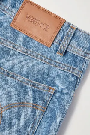 Versace Printed High-rise Straight-leg Jeans