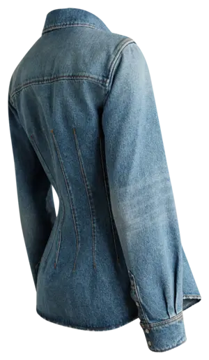 Chloé Net Sustain Distressed Recycled-denim Shirt