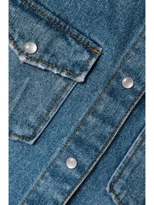 Chloé Net Sustain Distressed Recycled-denim Shirt