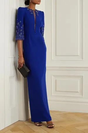 Jenny Packham Sandrine Embellished Cady Gown