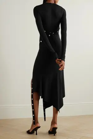 Attico Asymmetric Embellished Midi Dress