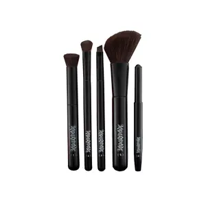 REINA REBELDE Five Piece Makeup Brush Set - Black
