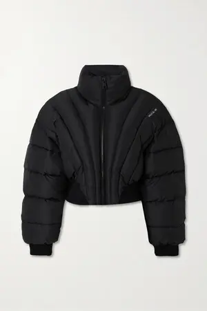 MUGLER Cropped Quilted Recycled-shell Jacket