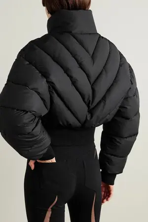MUGLER Cropped Quilted Recycled-shell Jacket