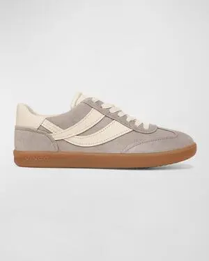 Vince Oasis Mixed Leather Retro Sneakers - Hazelnut Grey Suede