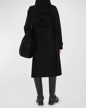 Burberry Kensington Organic Belted Trench Coat - Black