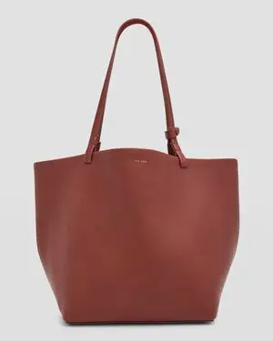 THE ROW Park Three Tote Bag In Saddle Leather - Cognac