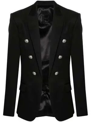 Balmain Button-embellished Wool Blazer - Black