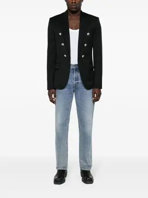 Balmain Button-embellished Wool Blazer - Black
