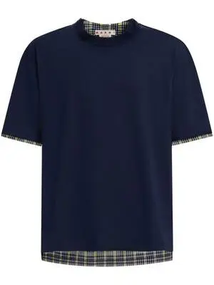 Marni Plaid-check Panel Cotton T-shirt