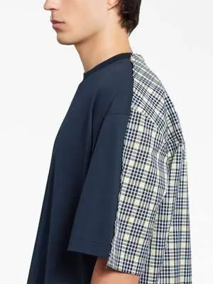 Marni Plaid-check Panel Cotton T-shirt