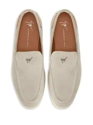 GIUSEPPE ZANOTTI Maui Logo-plaque Loafers - Neutrals